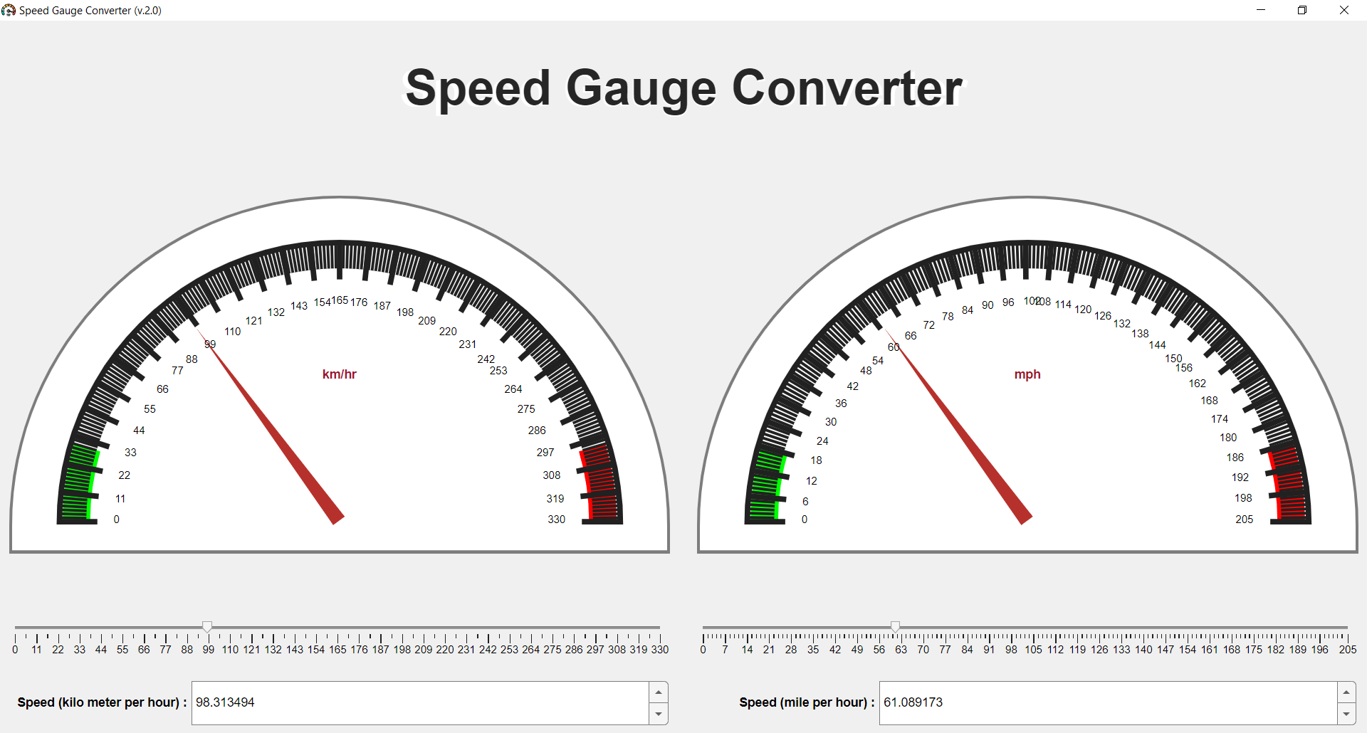 Converting Speed Gauge Reading From Km hr To Mph MATLAB Apps